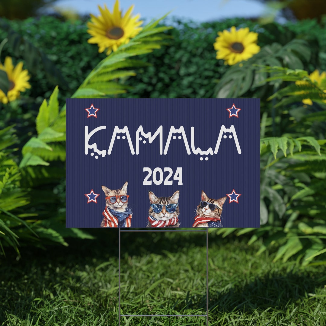 Kamala Cat Yard Lawn Garden Sign, Childless Cat Ladies for Kamala ...