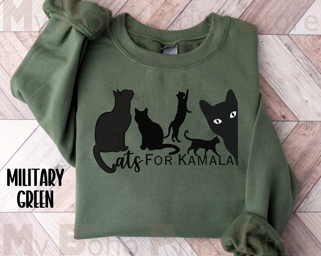 Cats for Kamala Sweatshirt, Election Kamala Harris Childless Cat Lady ...