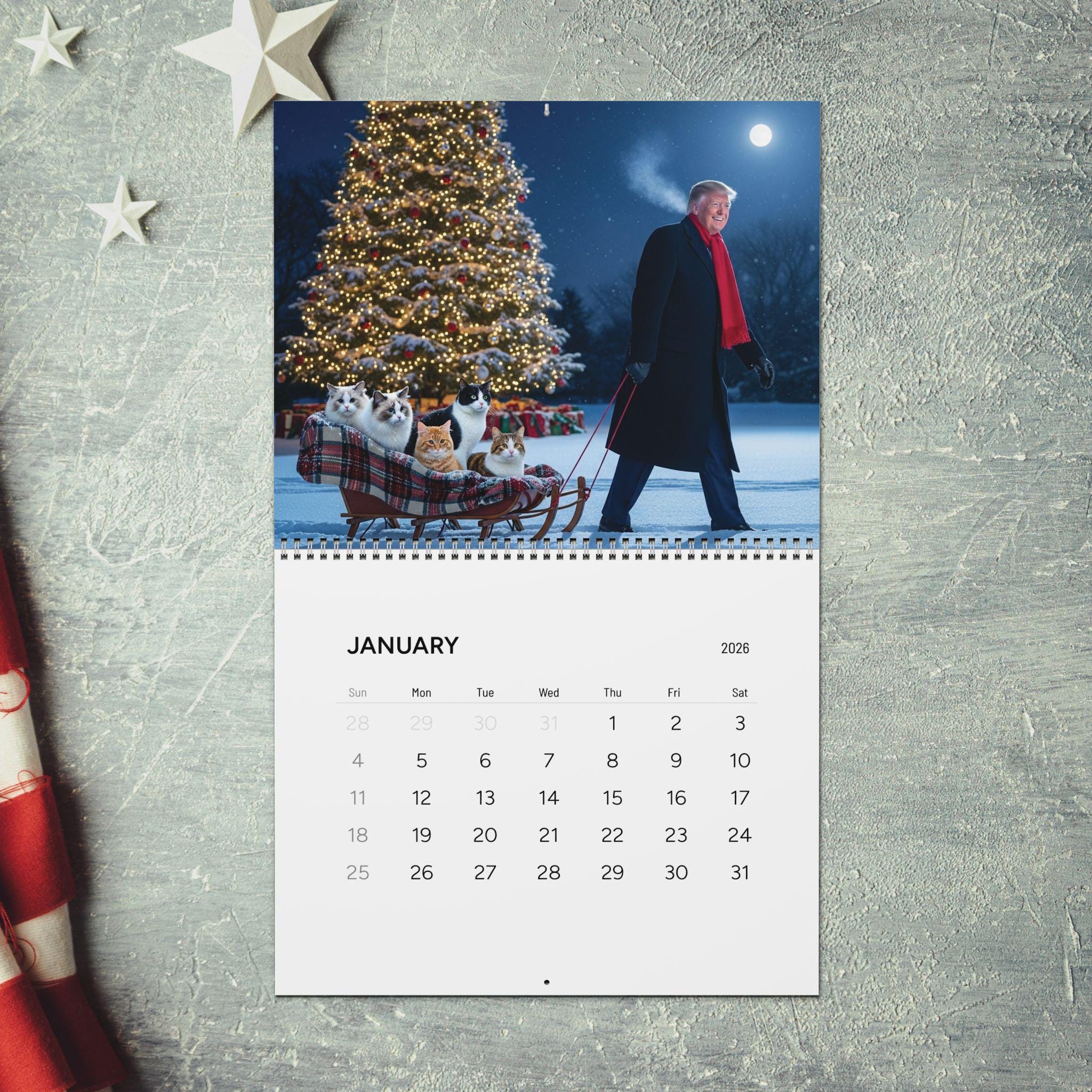Donald Trump 2026 Cat Wall Calendar, 2026 New Year MAGA Calendar, Funny ...