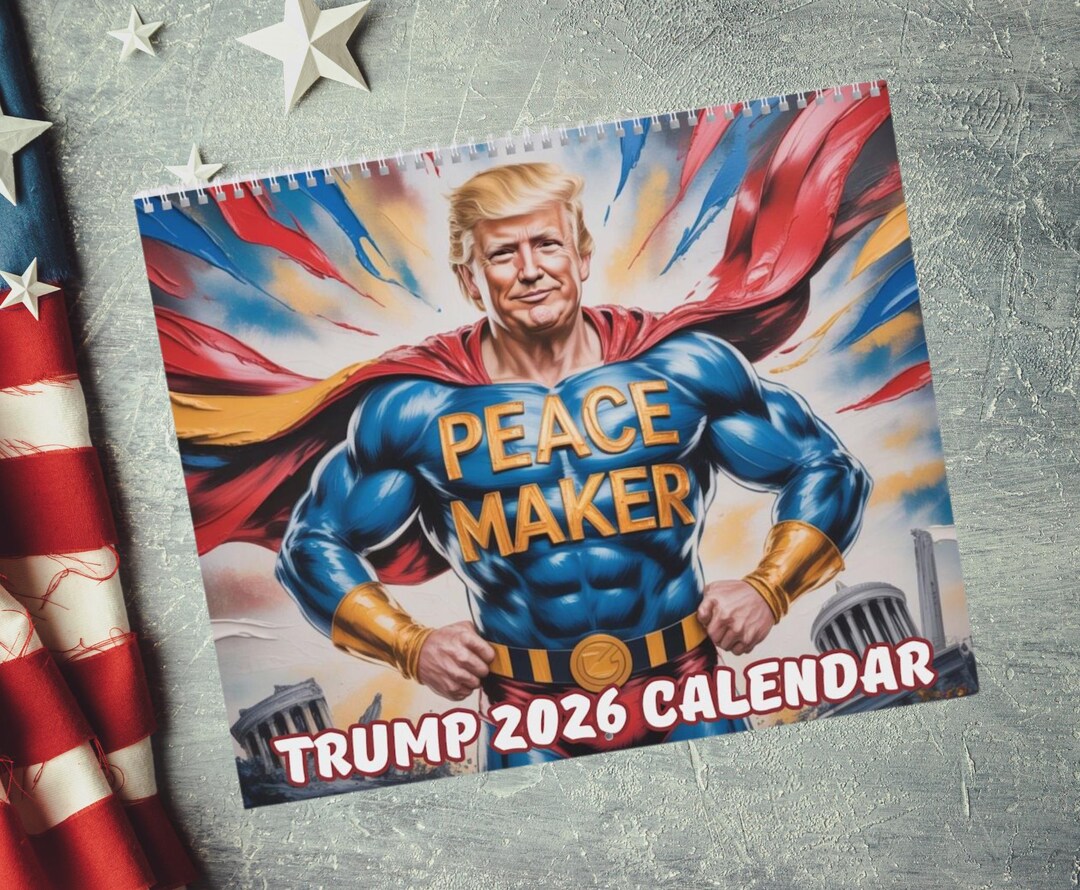 Donald Trump 2026 Wall Calendar, Impasto Style Trump Calendar Gift ...