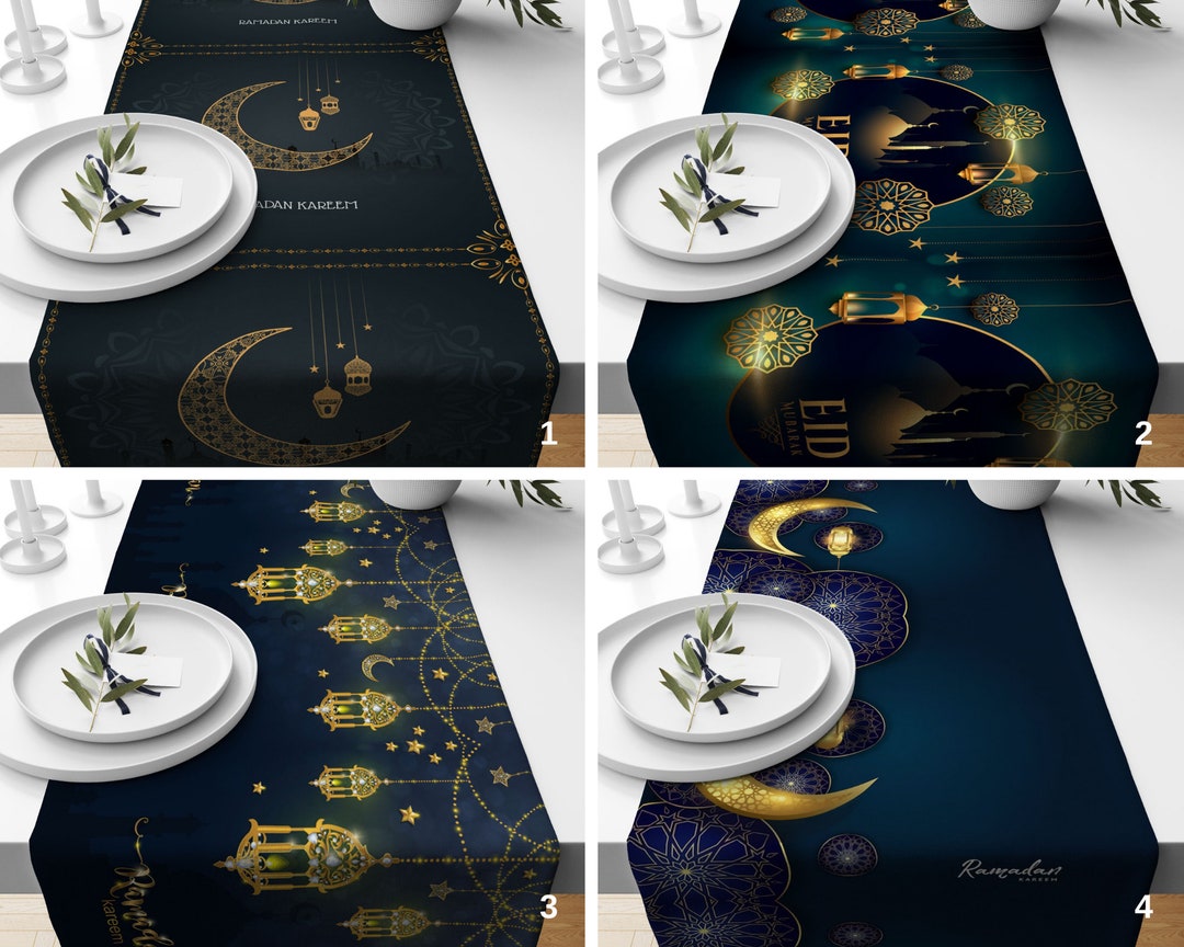 Ramadan Mubarak Table Runner, Islamic Table Cloth, Ramadan Kareem Gift ...