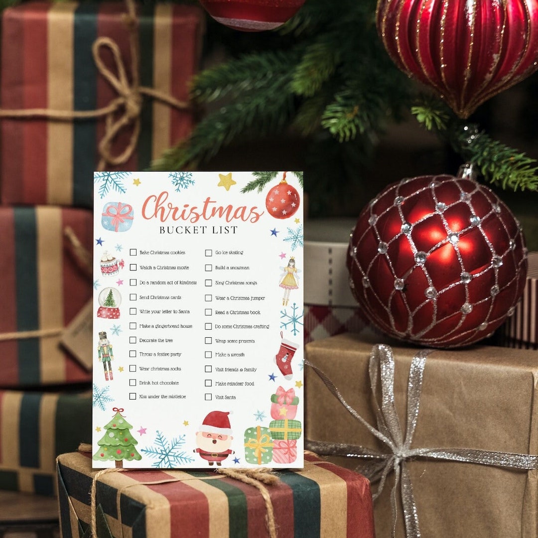 Christmas Bucket List Printable Winter Bucket List - Etsy