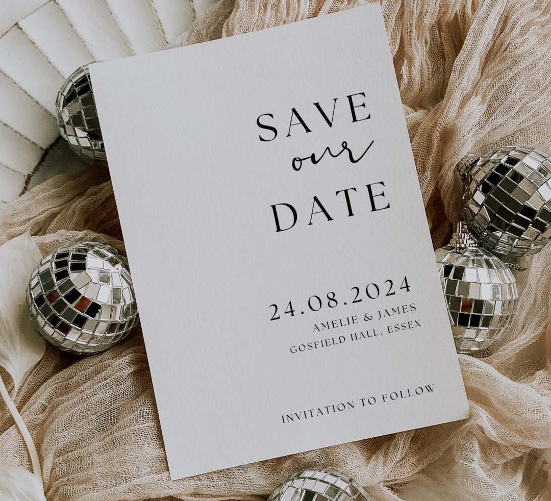 Classic Save the Date Template | Modern Editable Save the Date Card ...