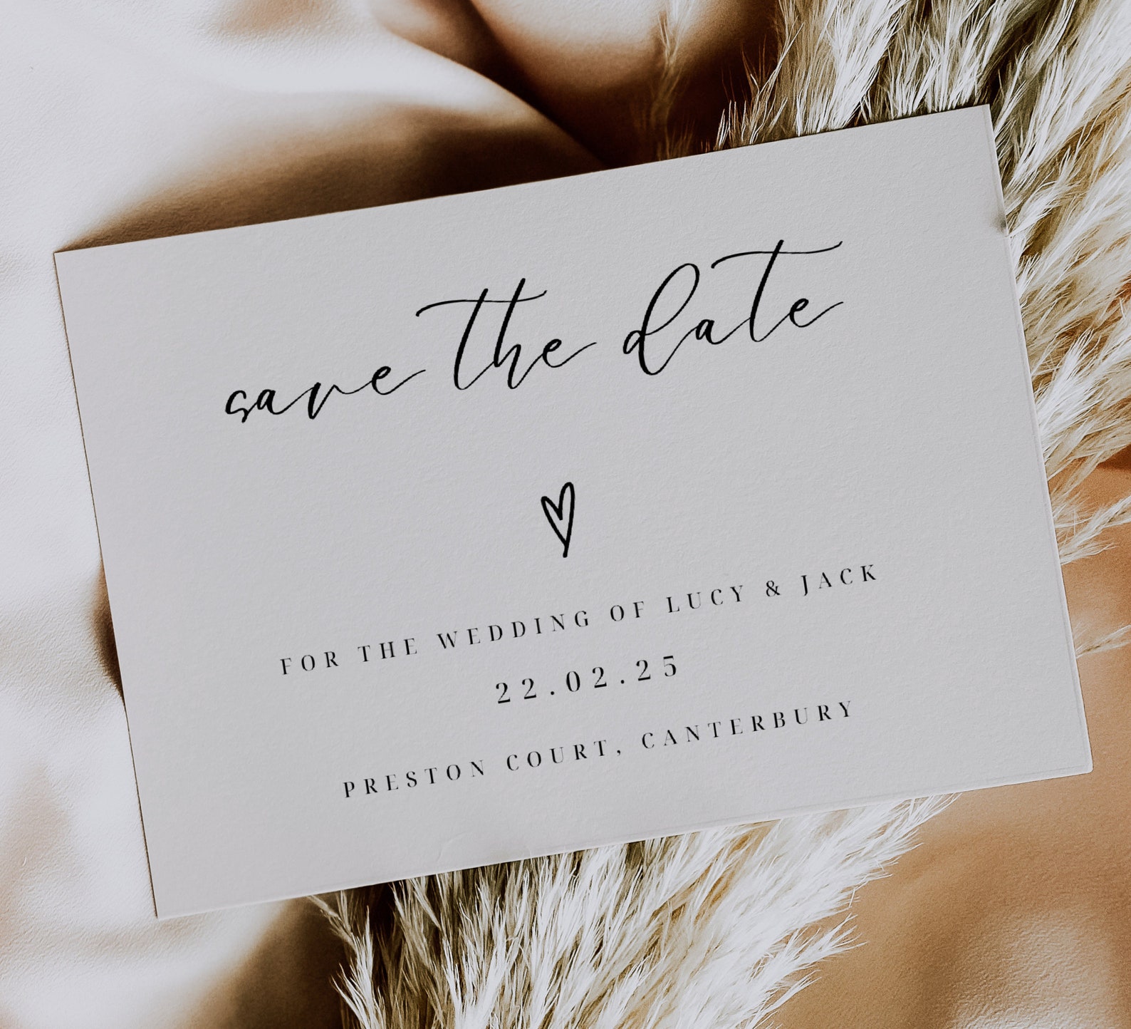 Classic Save the Date Template | Calligraphy Style Save Date Card | Printable Save the Date ...