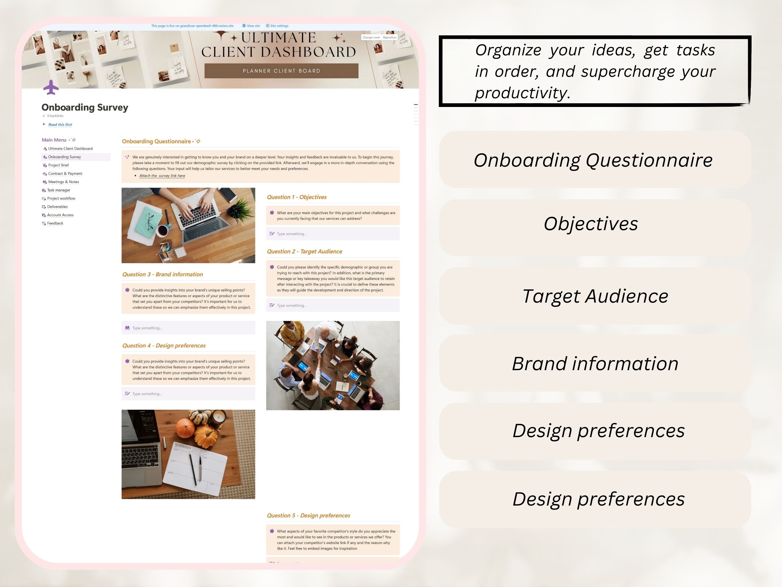 Client Dashboard Notion Template,notion Client Portal Notion Template ...