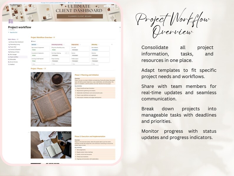Client Dashboard Notion Template,notion Client Portal Notion Template ...