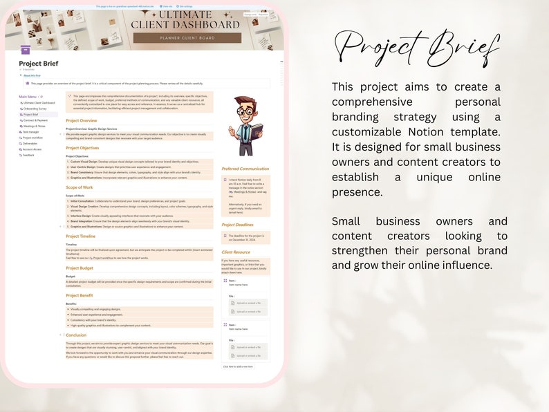 Client Dashboard Notion Template,notion Client Portal Notion Template ...