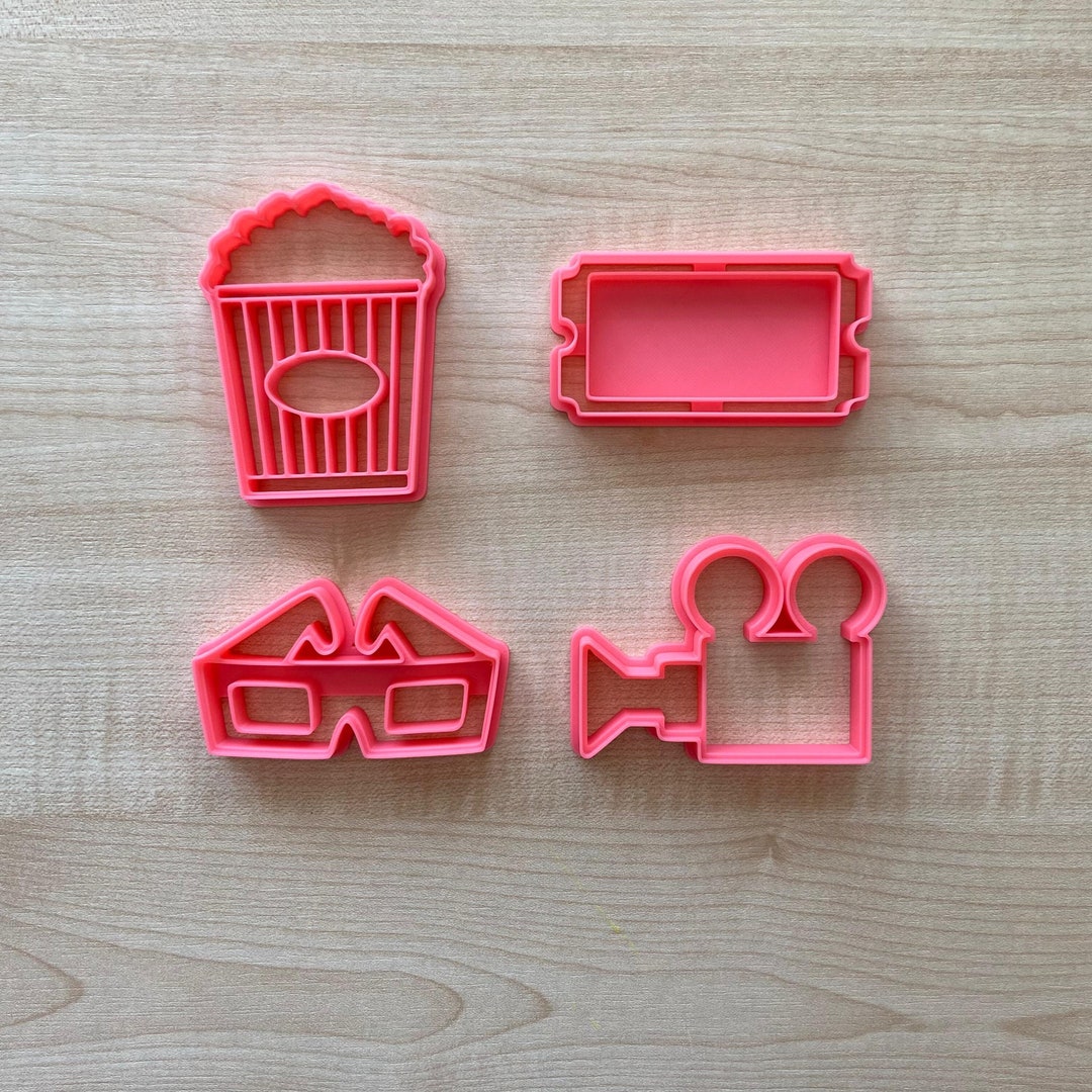 Cinema Movie Cookie Cutter Set- Popcorn Bucket, Movie Ticket, 3D ...