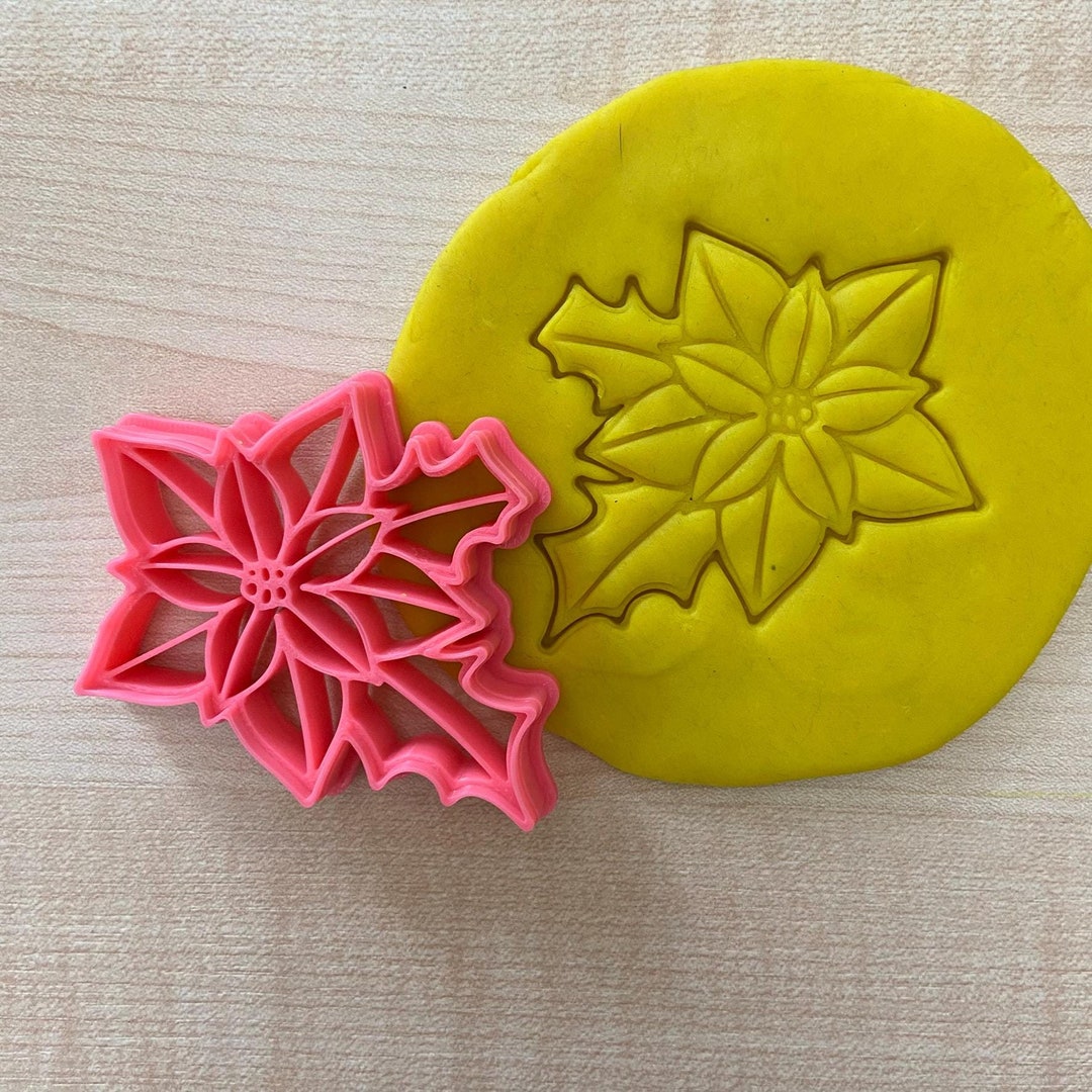 Poinsettia Flower Cookie Cutter, Christmas Star Flower Fondant Dough ...