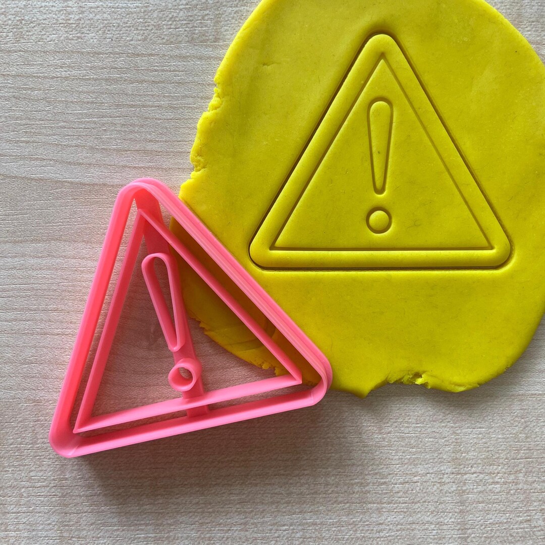 Caution Exclamation Mark Symbol Cookie Cutter, Hazard Symbol, Halloween ...