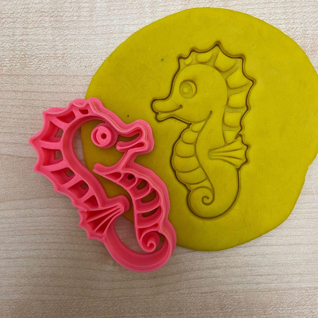Cute Seahorse Cookie Cutter, Sea Horse Animal Fondant Dough Stamp, Baby ...