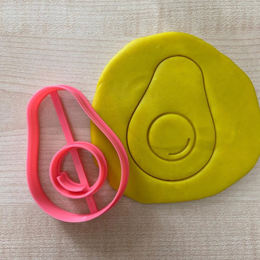Avocado Cookie Cutter, Alligator Pear Fondant Dough Stamp, Guacamole ...