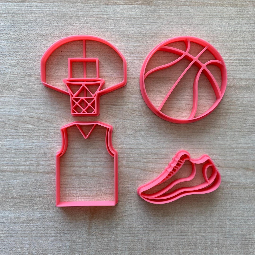 Basketball Cookie Cutter Set- Basketball Hoop, Ball, Jersey and Shoe ...