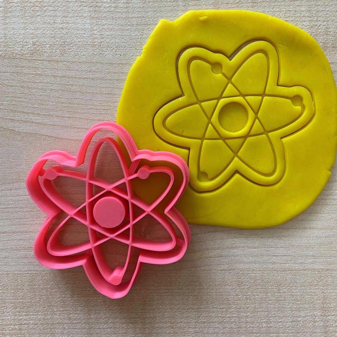 Atom Cookie Cutter, Atom Nucleus With Protons and Electrons, Science ...