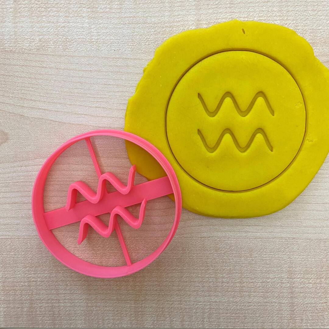Aquarius Zodiac Sign Cookie Cutter, the Water-bearer Fondant Stamp ...
