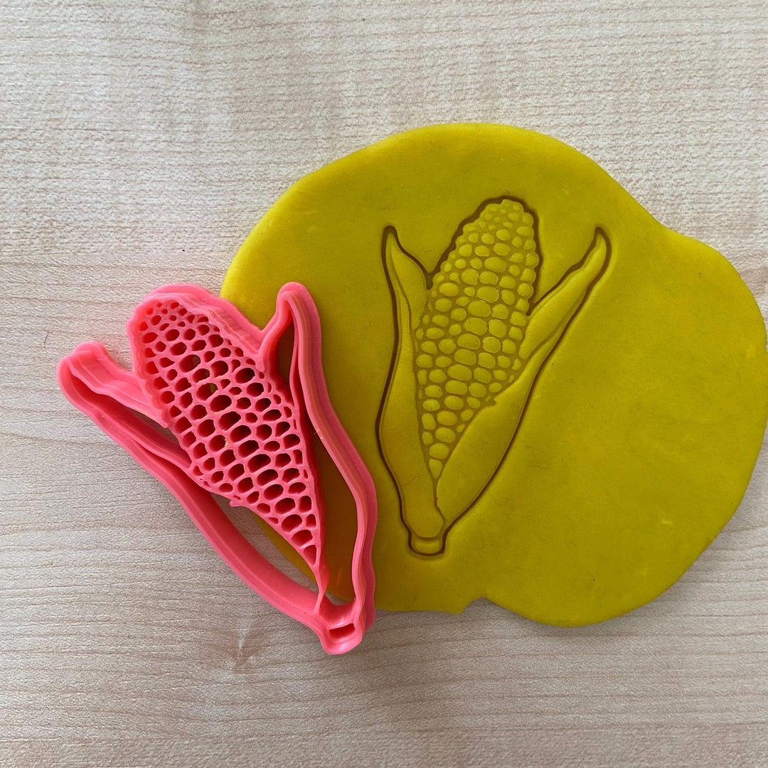 Corn Cookie Cutter, Sweet Corn on the Cub Fondant Dough Stamp, Ear of Corn Biscuit Cutter, Fall ...