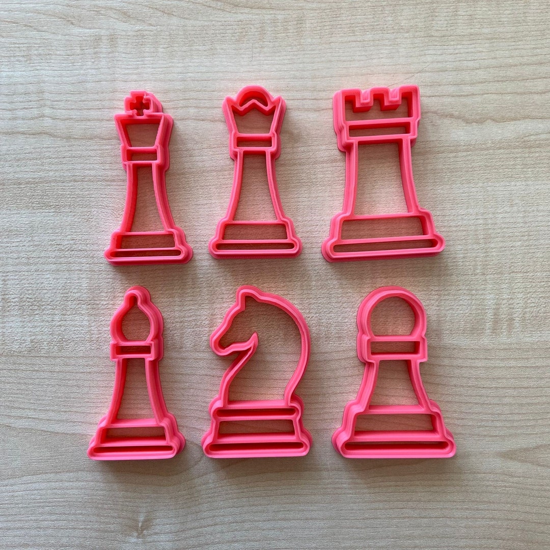Chess Cookie Cutter Set- King, Queen, Rook, Bishop, Knight and Pawn - Etsy