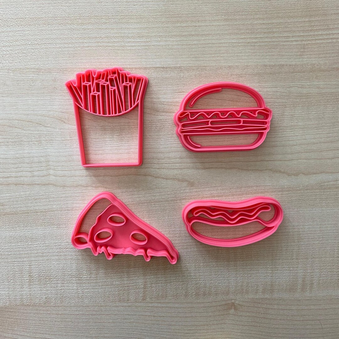 Fast Food Cookie Cutter Set- Fries, Burger, Pizza and Hotdog - Etsy