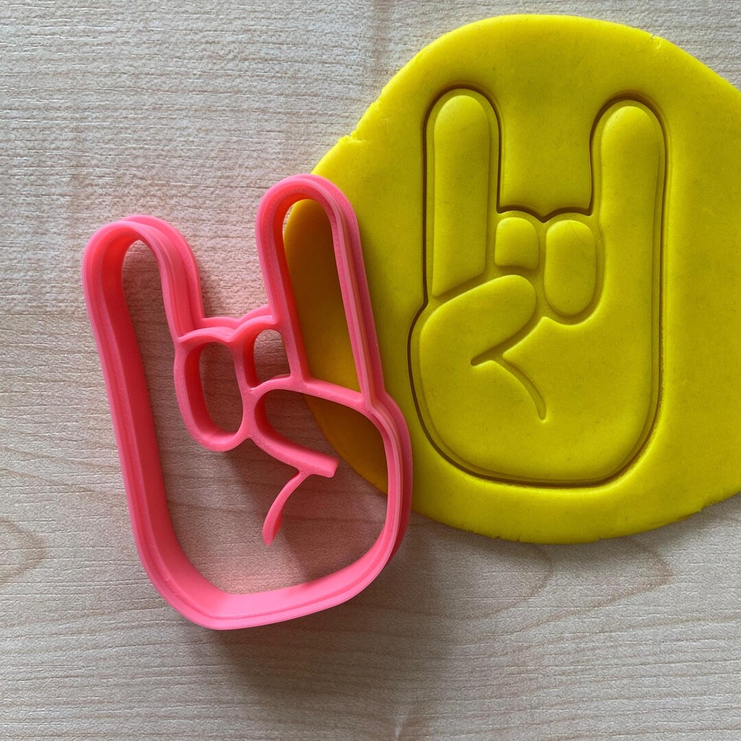 Rock Sign Hand Pose Cookie Cutter, Heavy Metal Music Culture, Hand ...