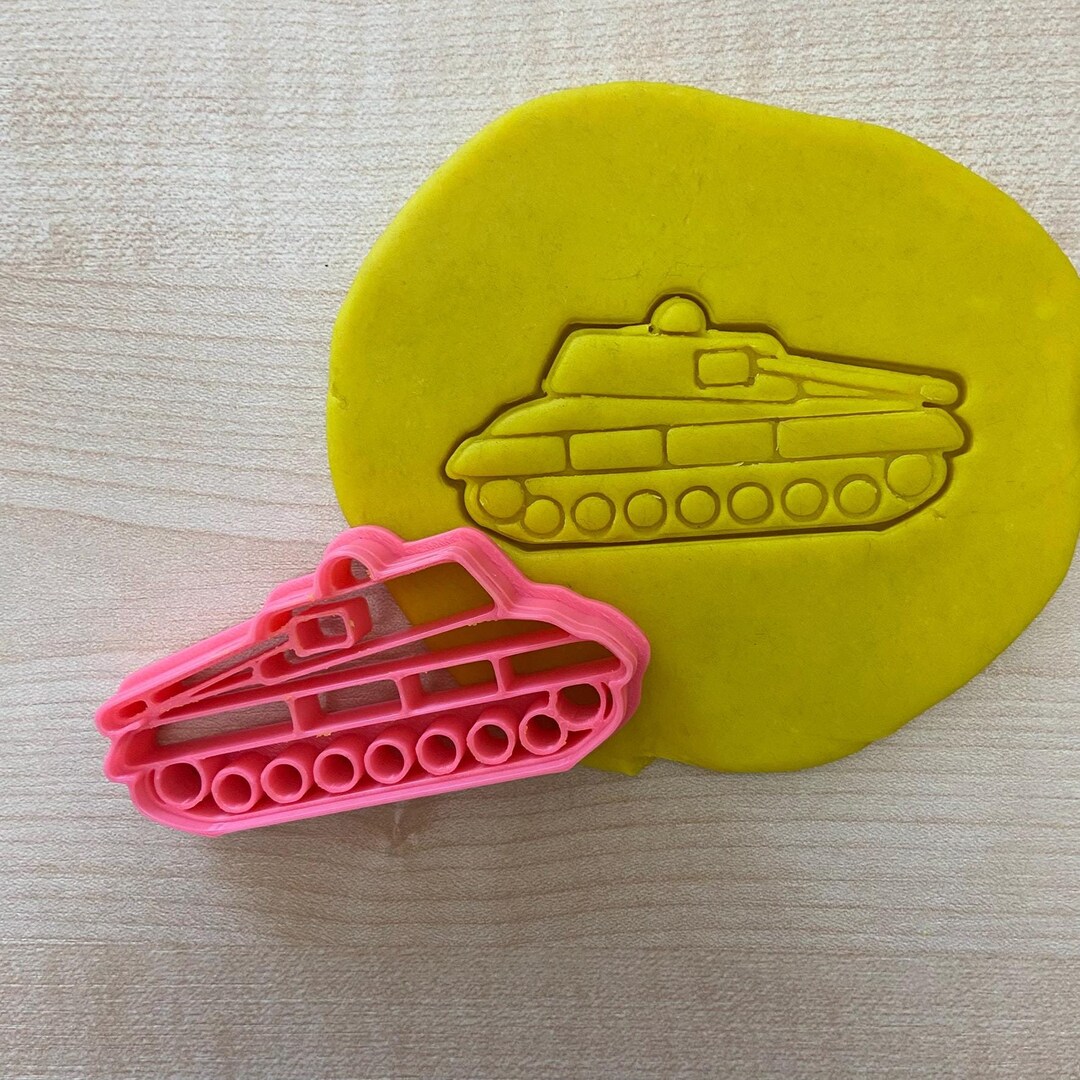 Tank Cookie Cutter, Armored Fighting Vehicle Fondant Dough Stamp, Army ...