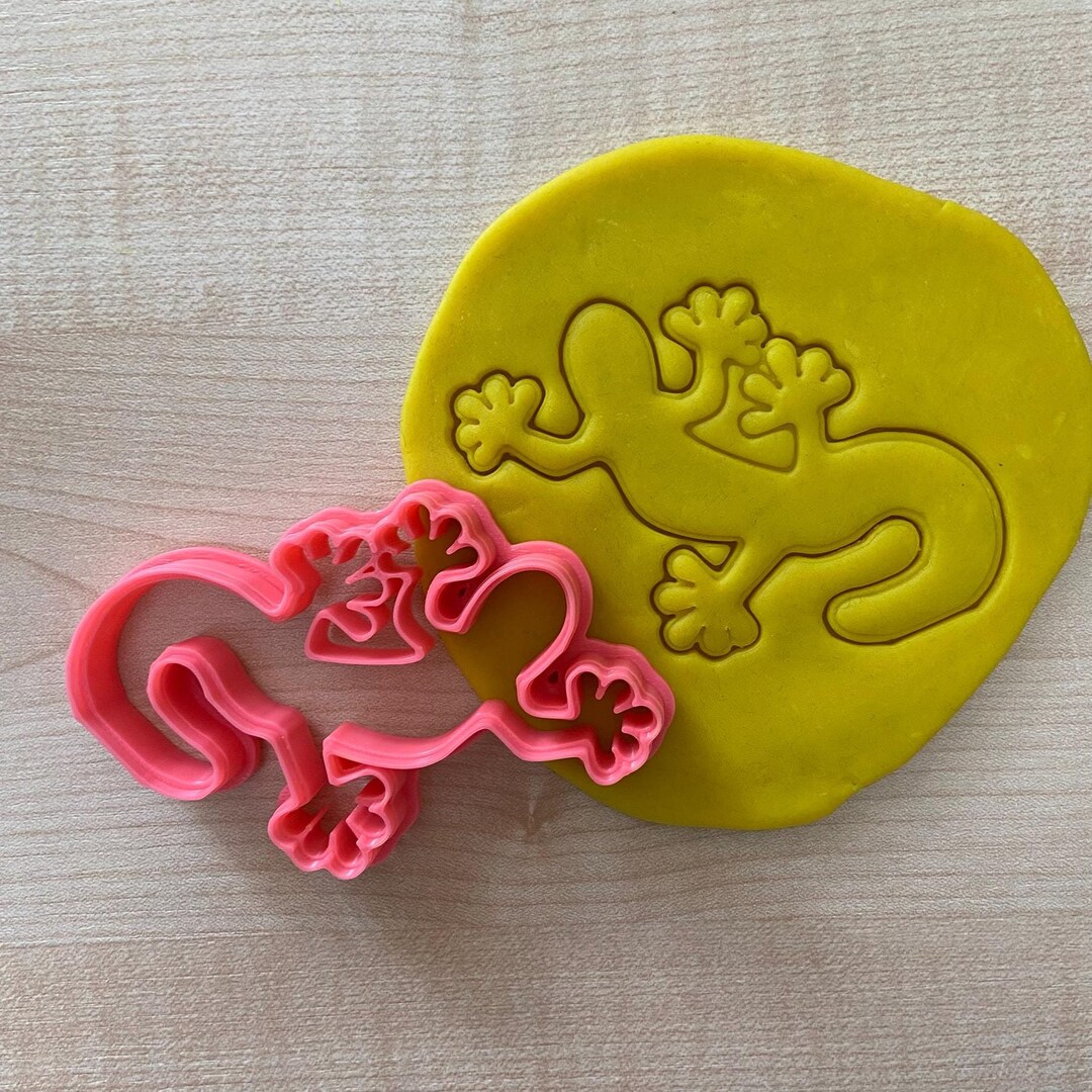 Gecko Outline Cookie Cutter, Cute Lizard Pastry Dough Stamp, Pet ...
