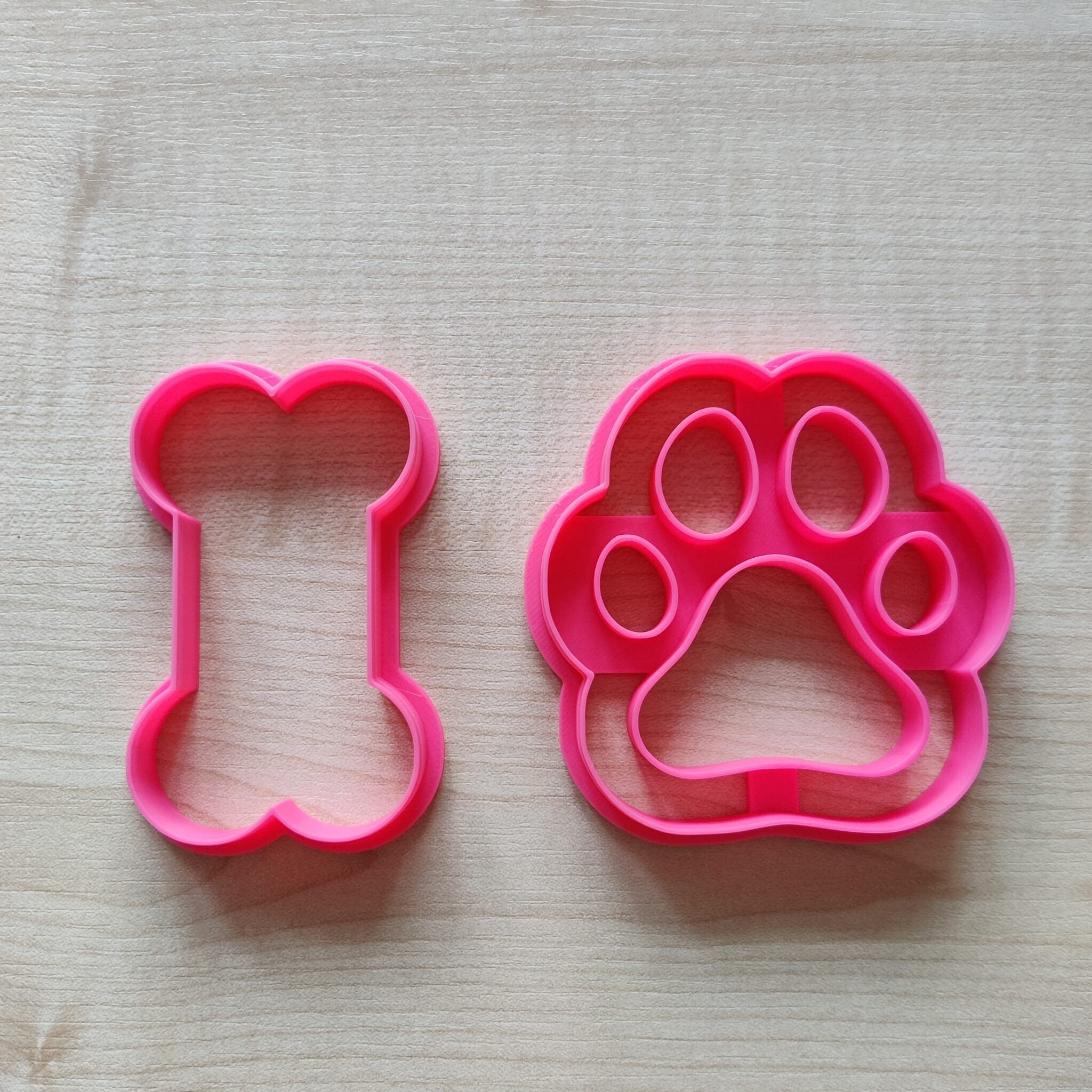 Dog Bone and Paw Print Cookie Cutter Set - Etsy