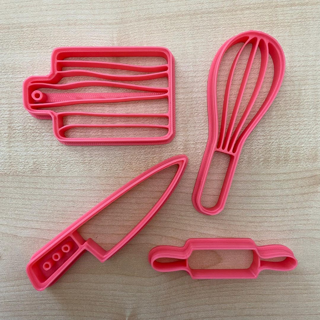 Kitchen Tools Cookie Cutter Set- Cutting Board, Whisk, Chefs Knife and ...