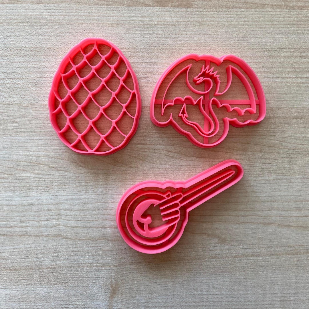 Dragon Cookie Cutter Set- Dragon Egg Scale Pattern Cookie Cutter ...