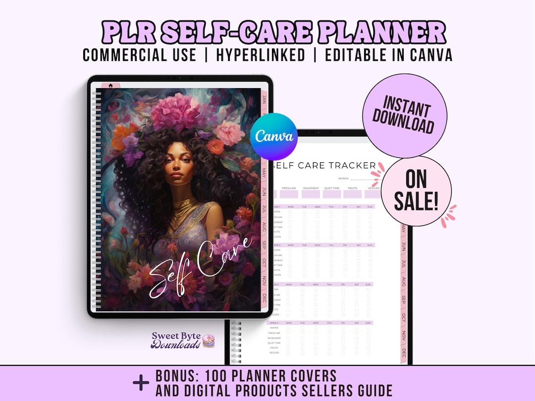 PLR Digital Planner to Resell | Self Care Canva Plr Template | PLR ...