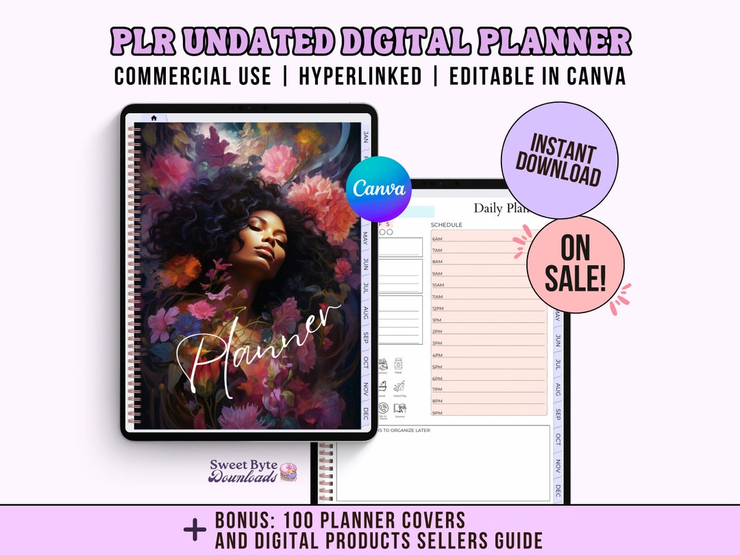 PLR Digital Planner to Resell | Undated Daily / Weekly Canva Plr ...