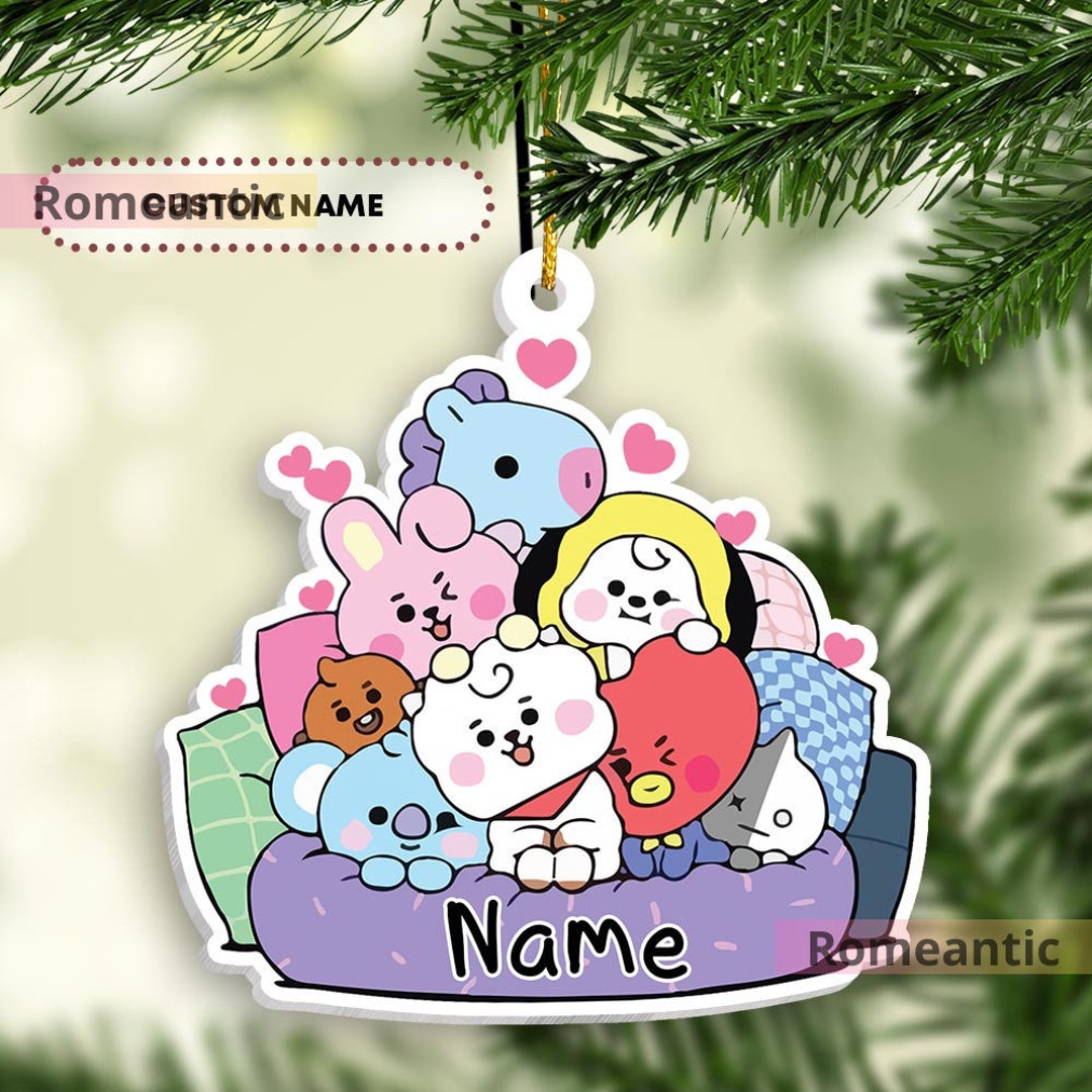 Custom BTS Kpop Ornament Personalized BT21 Funny Holiday - Etsy
