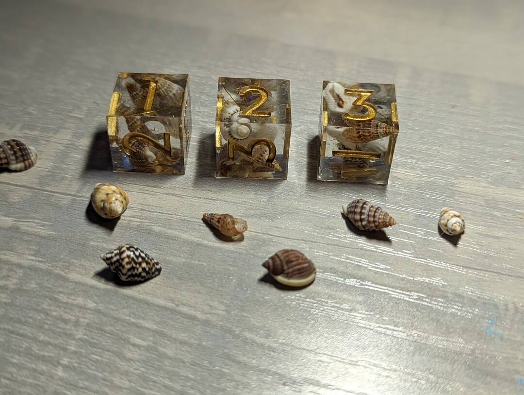 What the Shell | 3 X D6 Polyhedral Sharp Edge Dnd Dice | Shell Dice ...