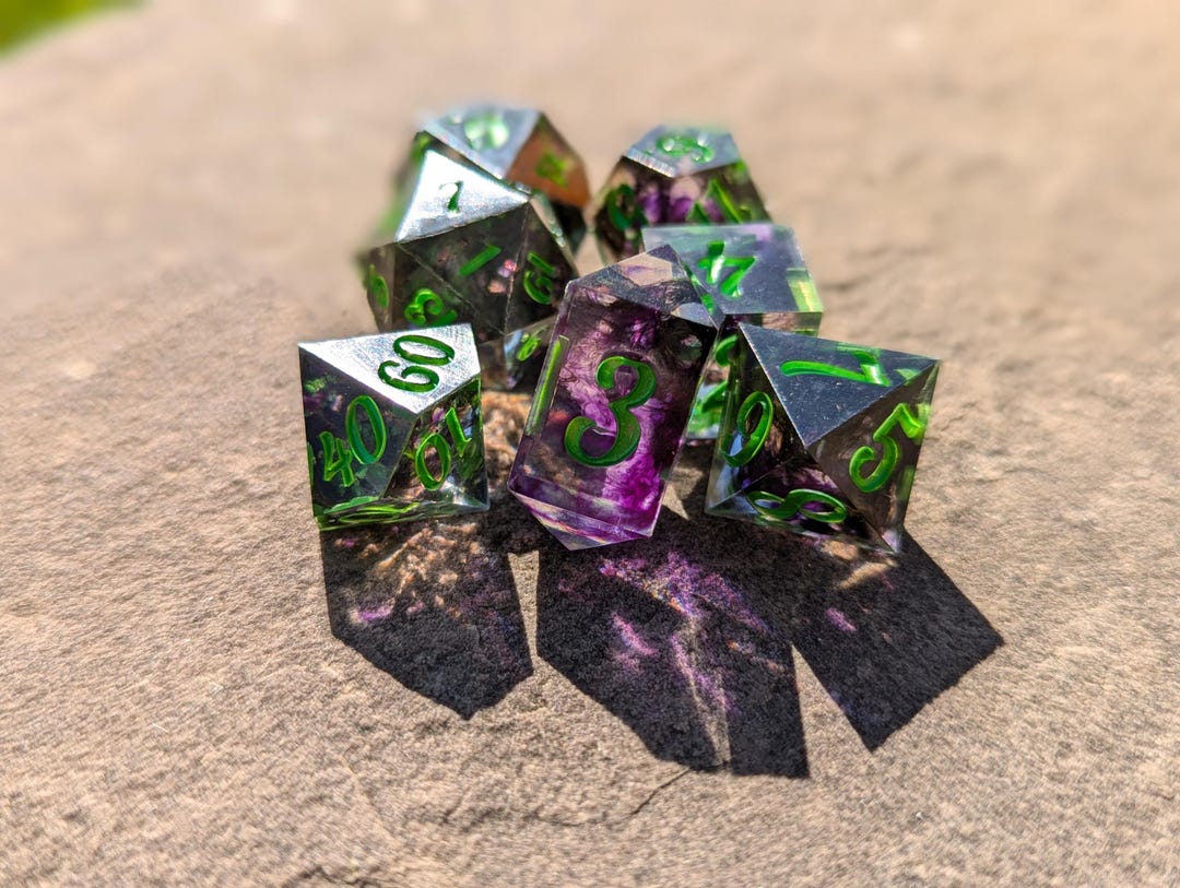 Demon Hunter Handmade Dice Sharp Edge Polyhedral Dnd Dice Set 7 Dice ...