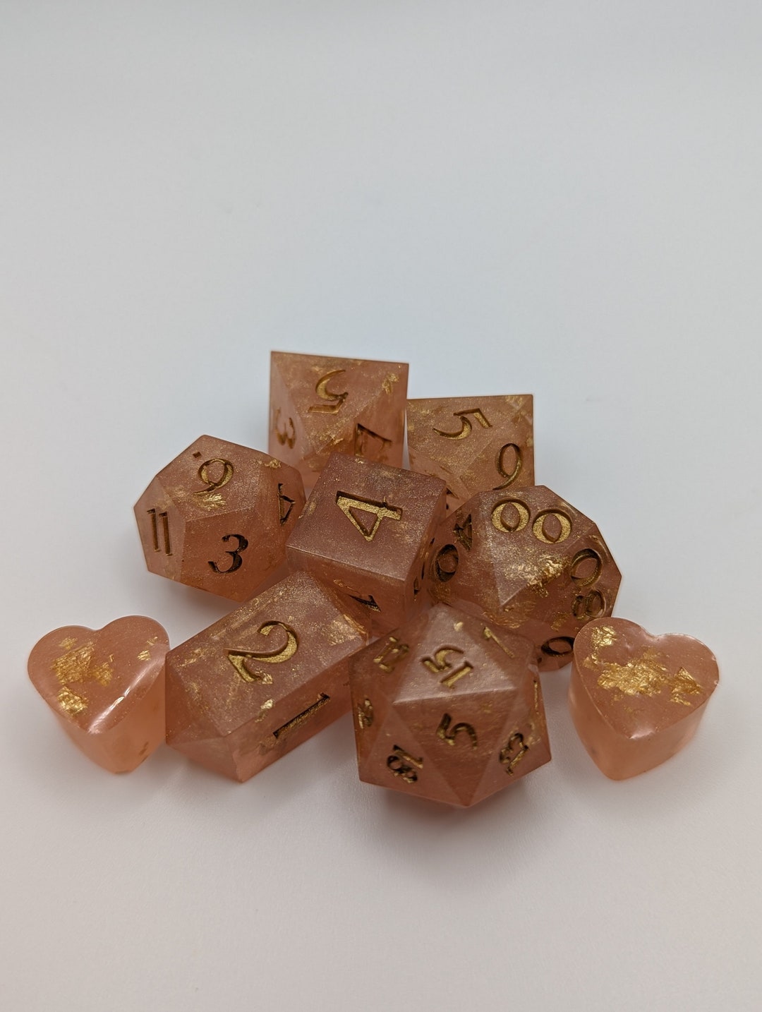 Golden Rose Rose Gold Dice Set Polyhedral Dnd Dice - Etsy