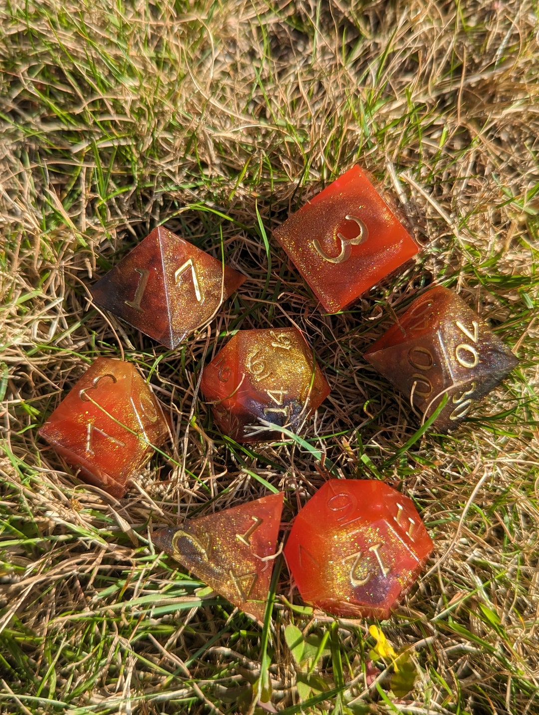 Molten Lava Dnd Dice Set Fire Dice Lava Dice 7 Dice - Etsy UK
