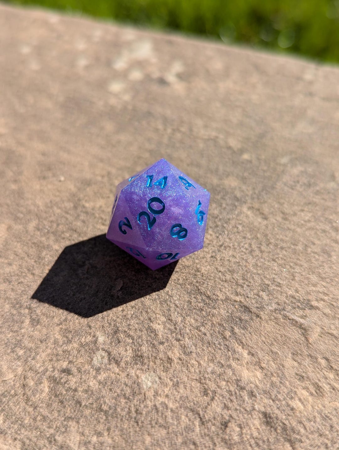 Blue Lotus D20 | Handmade Dice | Sharp Edge Polyhedral Dnd Dice | D20 ...