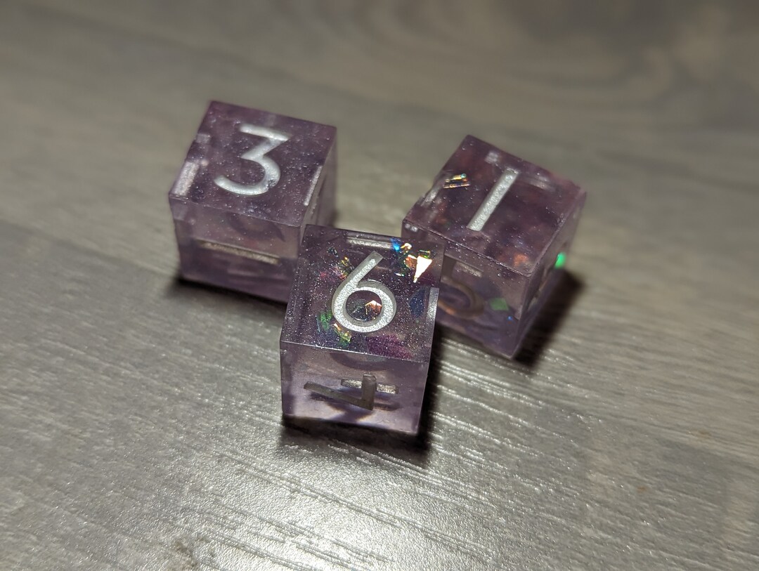 Mermaid Poop 3 X D6 Polyhedral Sharp Edge Dnd Dice Purple - Etsy