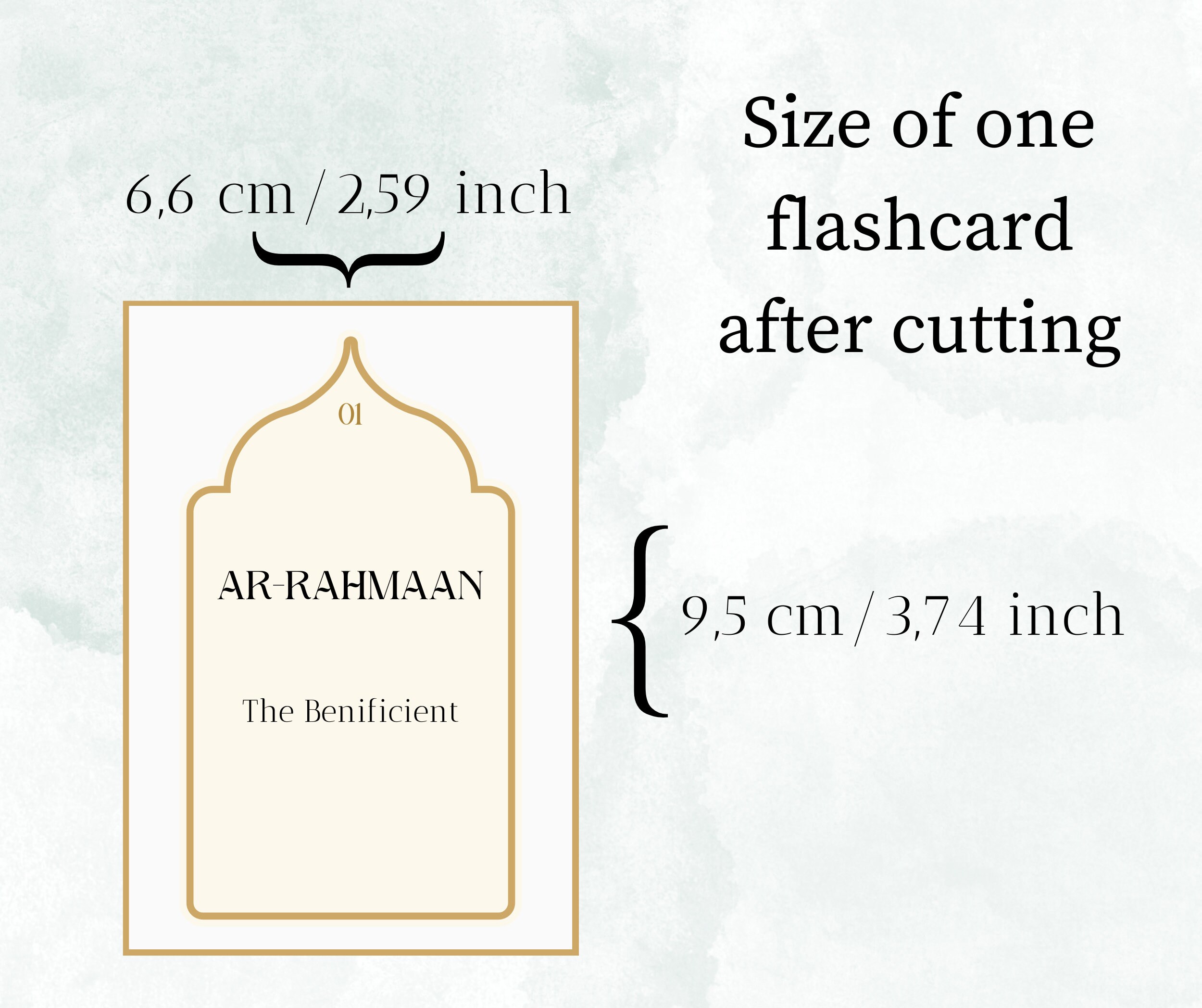 99 Names of Allah Flash Cards, Learn Islam, Flash Cards Printable ...