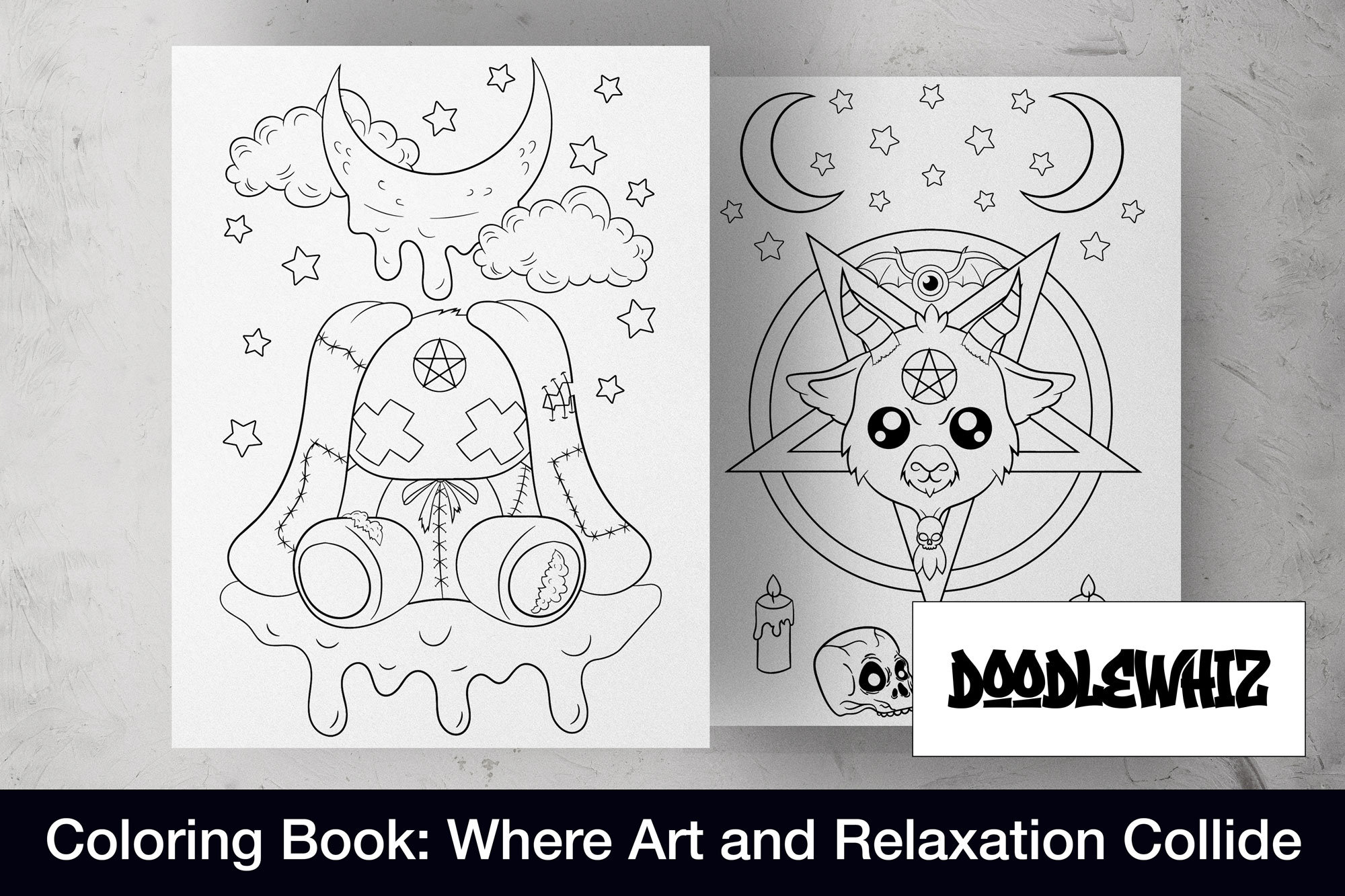 Spooky Kawaii Pastel Goth Coloring Book: Cute and Creepy Coloring Pages ...