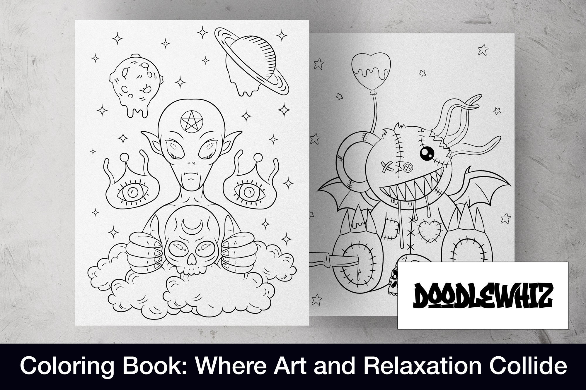 Spooky Kawaii Pastel Goth Coloring Book: Cute and Creepy Coloring Pages ...