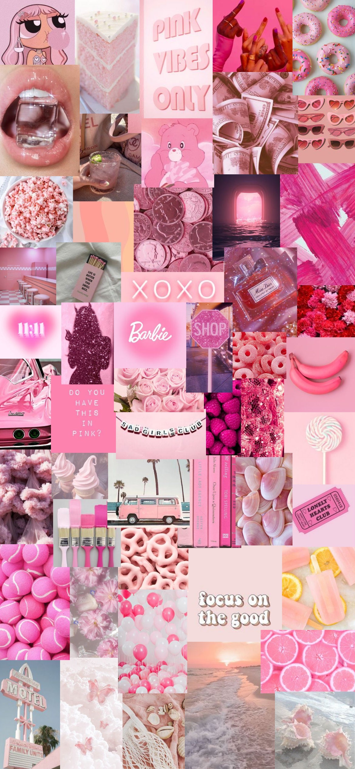 Light Pink Aesthetic Collage iPhone Wallpaper - Etsy