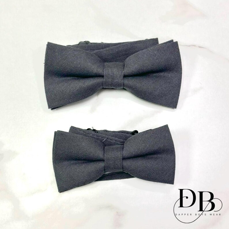 Elegant Linen Bow Tie in Stone Grey Black for Men and Boys - Perfect ...