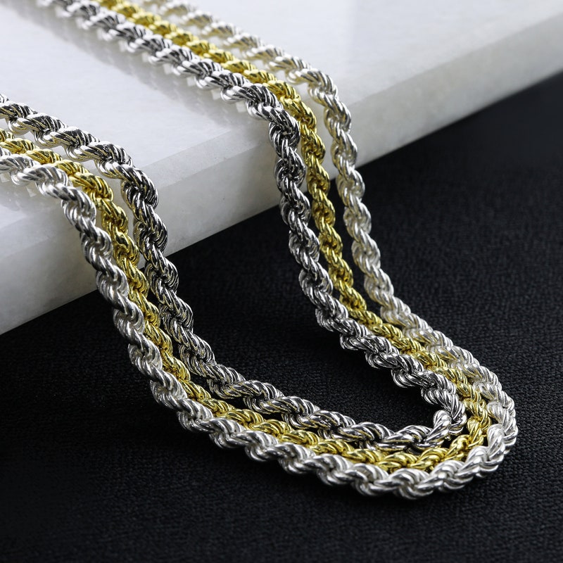 Mens Solid 925 Silver Necklace - Etsy