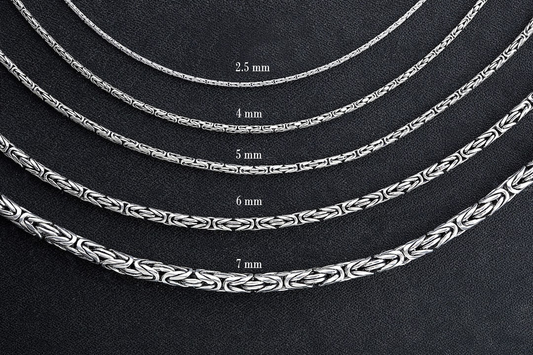 Handmade Oxidized Sterling Silver King Chain Necklace: Byzantine ...
