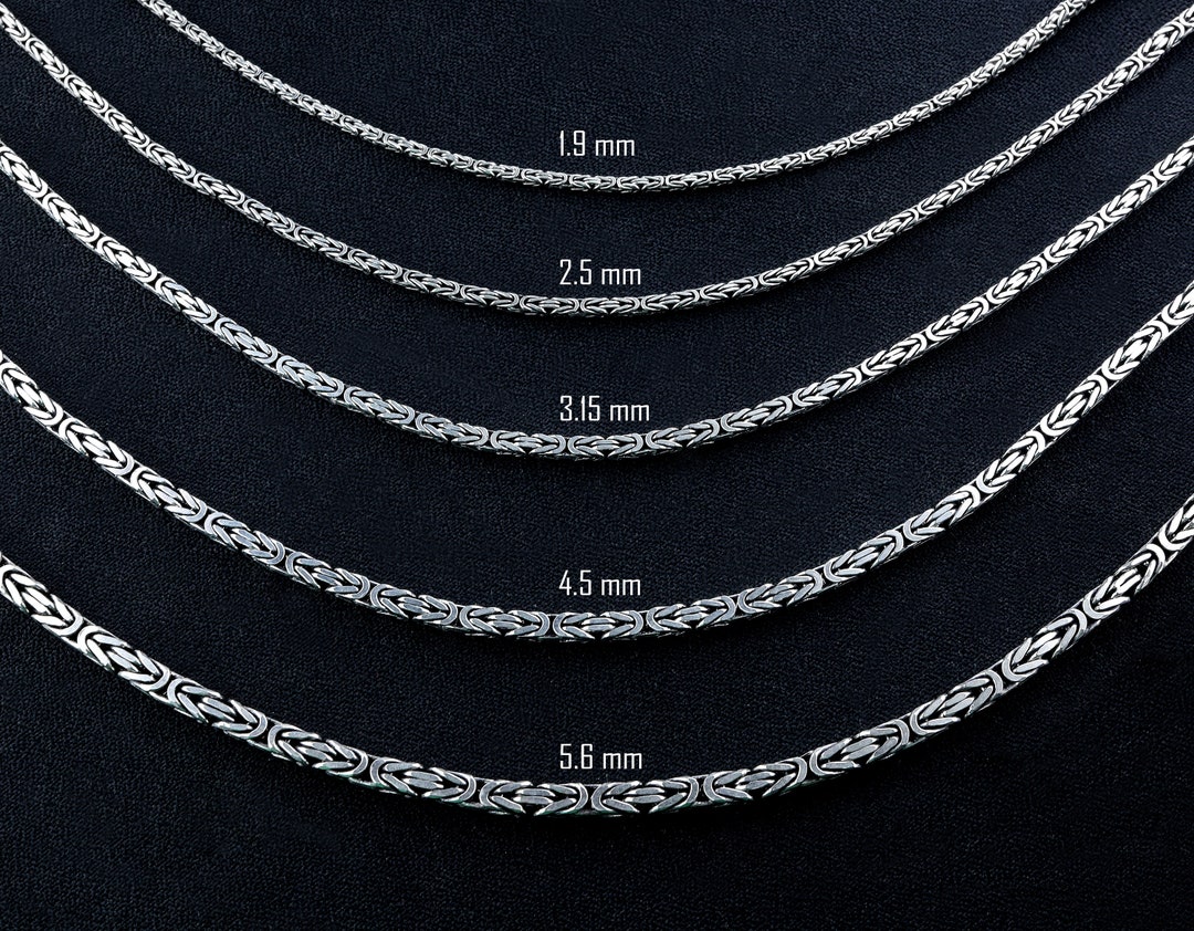 Sterling Silver Byzantine Chain Necklace - King Chain for Men - Etsy