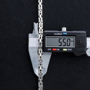 925 Sterling Silver King Chain Bracelet, Real Silver Byzantine Bracelet ...