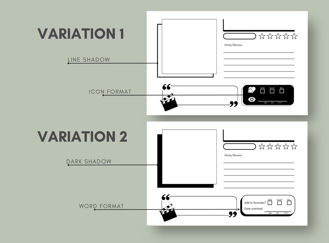 Movie Journal Template Movie Tracker | Digital Printable for iPad ...