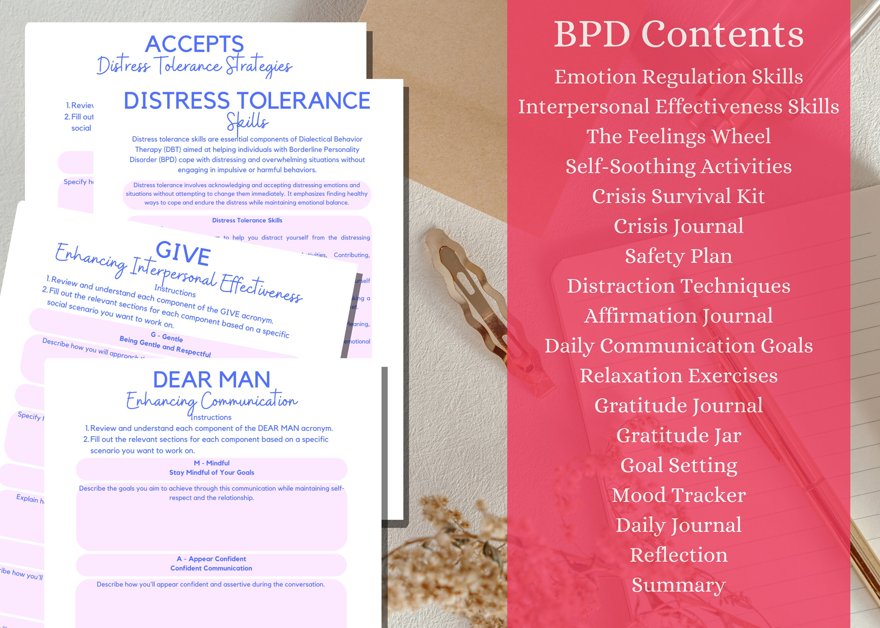 Mega Bundle DBT EMDR BPD Workbook, Dbt Workbook, Emdr Workbook, Bpd ...