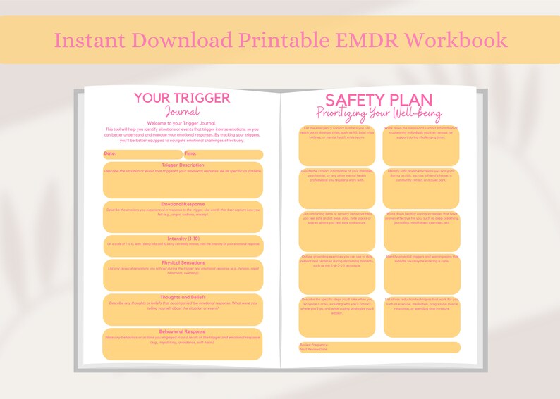 EMDR Workbook EMDR Worksheet Emdr Tools Emdr Resources - Etsy