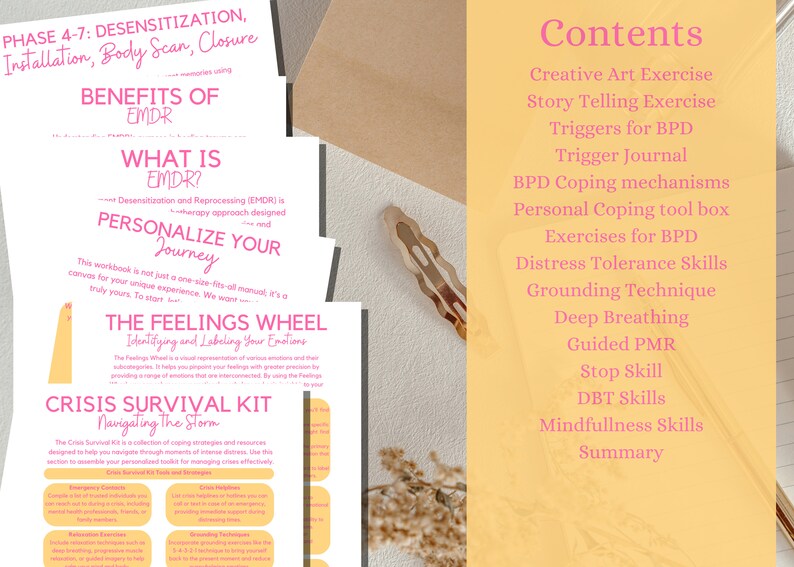 EMDR Workbook EMDR Worksheet Emdr Tools Emdr Resources - Etsy